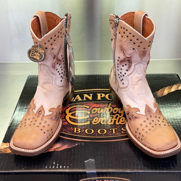 Dan Post | Shoes | Dan Post Studded Decorated Square Toe Boots New In ...